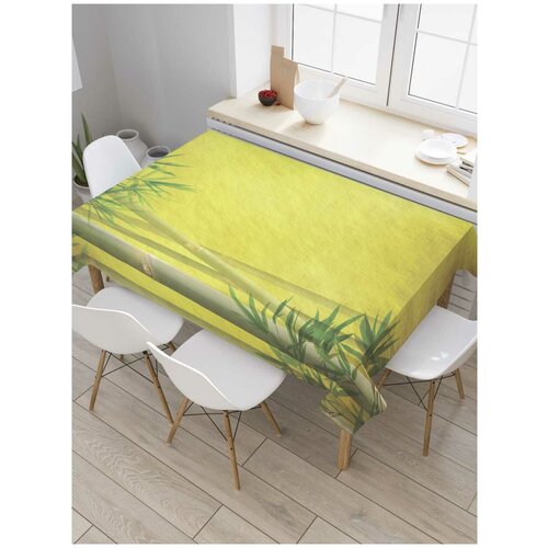 Скатерть прямоугольная JoyArty на кухонный стол "Туманный бамбук" из оксфорда, 120x145 см