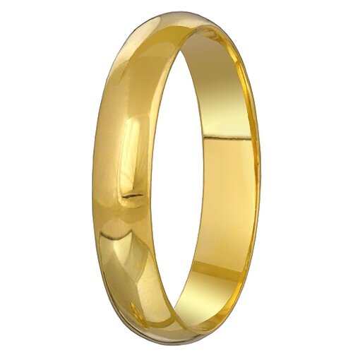 Кольцо обручальное Юверос, желтое золото, 585 проба, размер 21, белый
