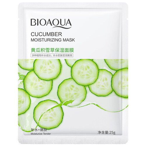 BIOAQUA, Увлажняющая тканевая маска для лица с экстрактом Огурца Cucumber Moisturizing Mask, 25 гр