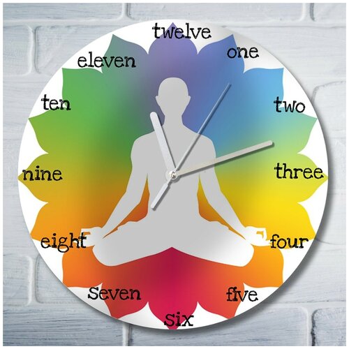 Настенные часы УФ студия йоги (йога, лотас, мандала) - 149