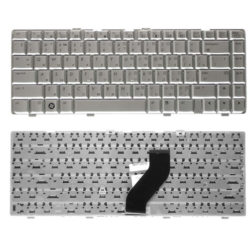 Клавиатура для ноутбука HP Pavilion dv6630er серебристая без рамки, плоский Enter