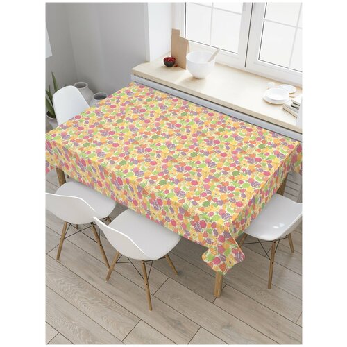 Скатерть прямоугольная JoyArty на кухонный стол "Рай для вегана" из оксфорда, 180x145 см