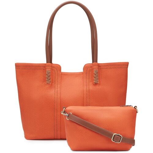 Комплект сумок саквояж Senorita, фактура зернистая, оранжевый