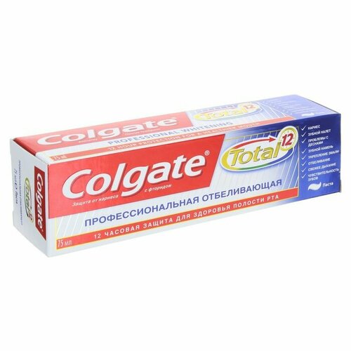 Зубная паста Colgate Total 12, профессиональная отбеливающая, 75 мл (комплект из 6 шт)