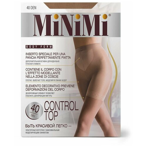 Колготки MiNiMi Control Top, 40 den, размер 2, бежевый
