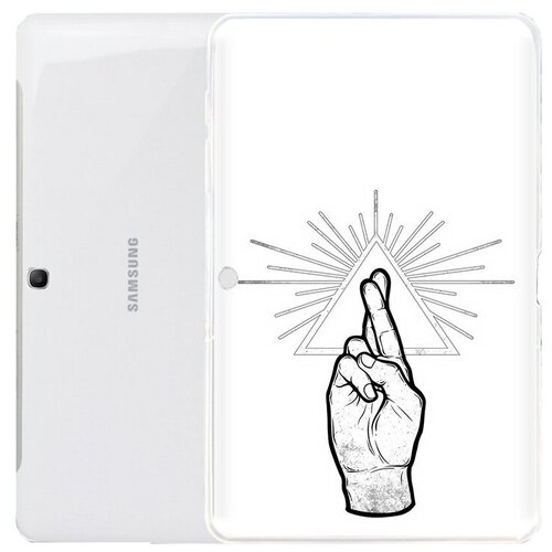 Чехол задняя-панель-накладка-бампер MyPads черно белая рука для Samsung Galaxy Tab 3 10.1 GT-P5200/P5210/P5220 противоударный