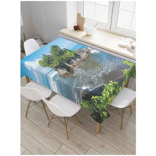 Скатерть прямоугольная JoyArty на кухонный стол "Неисследованный остров" из оксфорда, 120x145 см