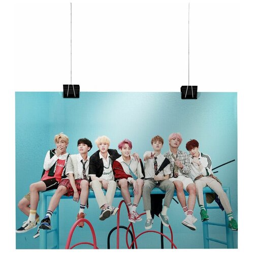 Плакат "BTS" / Формат А3+ (33х48 см) / Постер интерьерный (без рамы)