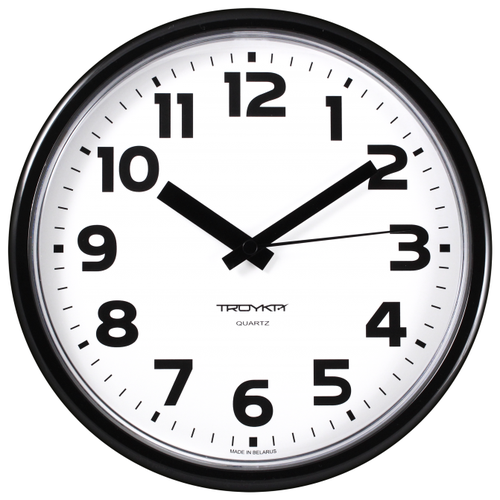 Часы настенные кварцевые Тройка 91900945, черный