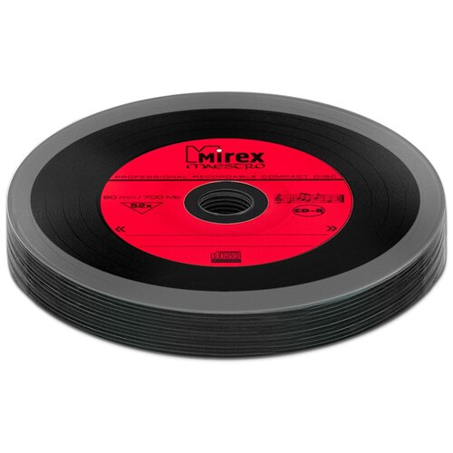 Диск Mirex CD-R 700Mb 52X MAESTRO Vinyl ("виниловая пластинка"), красный, упаковка 10 шт.