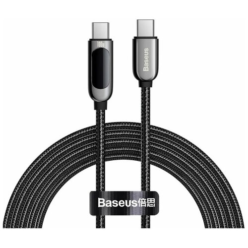 Кабель для быстрой зарядки с измерителем мощности, Baseus USB Type C - Кабель USB Type C 100 Вт (20 В / 5 А) 1 м , черный (CATSK-B01)