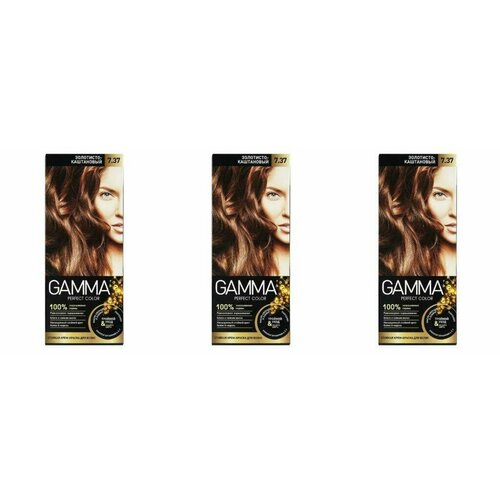 Свобода Краска для волос Gamma Perfect Color Золотисто-каштановый 7.37, 50 мл, 3 шт
