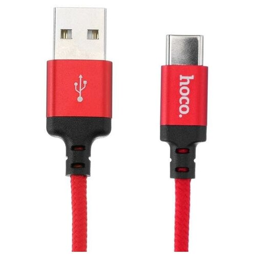Кабель Hoco X14 Times Speed, Type-С - USB, 3 А, 2 м, черно-красный