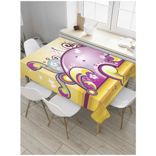 Скатерть прямоугольная JoyArty на кухонный стол "Фантазийная абстракция" из оксфорда, 180x145 см
