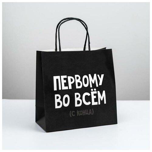 Пакет подарочный "Первому во всем", 22 x 22 x 11 см