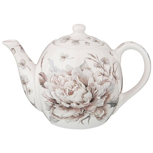 Lefard Заварочный чайник Белый цветок 86-2431, 1000 мл, 1 л, белый