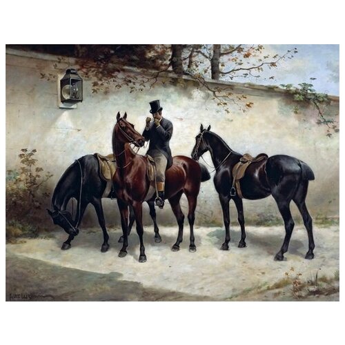 Постер на холсте Лошади (Horses) №6 39см. x 30см.
