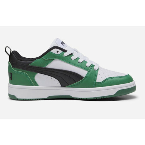 Кеды PUMA Rebound V6 Lo Youth Sneakers, размер 3, зеленый, белый