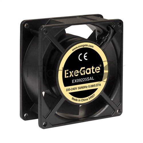 Вентилятор 220В ExeGate EX289005RUS EX09225SAL (92x92x25 мм, Sleeve bearing (подшипник скольжения), подводящий провод 30 см, 2500RPM, 34dBA)