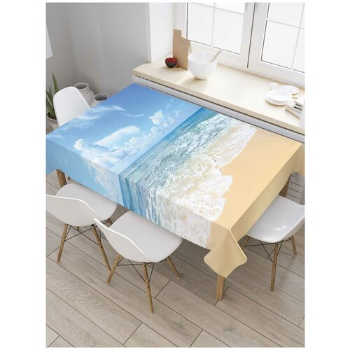 Скатерть прямоугольная JoyArty на кухонный стол "Волна пришла" из оксфорда, 120x145 см