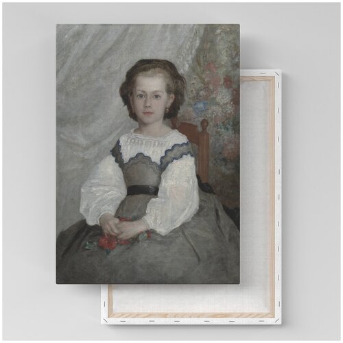 Картина на холсте с подрамником / Pierr - Auguste Renoir / Ренуар Пьер - Портрет мадемуазель Ромен Ланко