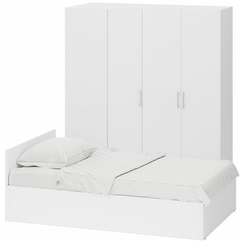 Гарнитур спальный белый № 2 Стандарт с кроватью 1200, цвет белый, спальное место 1200х2000 мм, без матраса, основание есть
