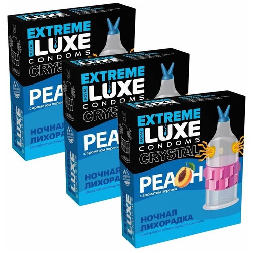 Презервативы LUXE EXTREME "Ночная Лихорадка" с ароматом персика, 3 упаковки, 3 шт.