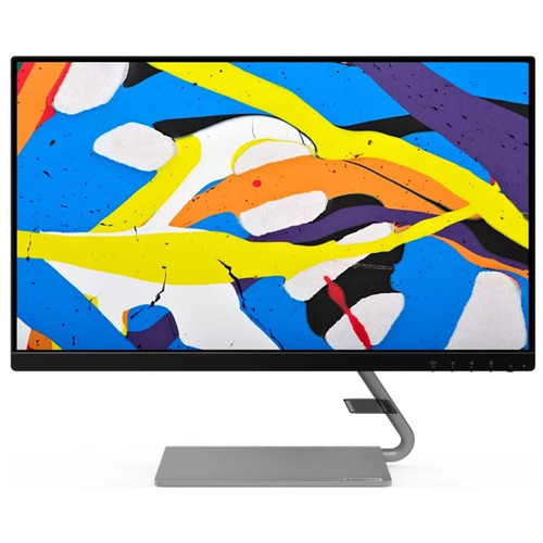 23.8" Монитор Lenovo Q24i-1L, 1920x1080, 75 Гц, IPS, черный/серый