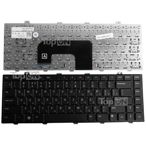 Клавиатура для ноутбука Dell Studio 14z, 1440, 1450 Series. Плоский Enter. Черная, без рамки. PN: NSK-DJC0R.