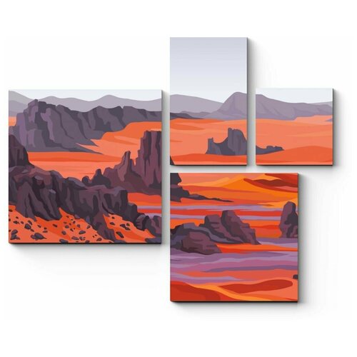 Модульная картина Огненная пустыня 102x85