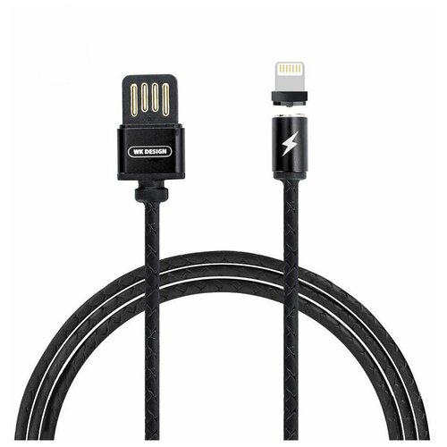 Кабель для Apple iPhone USB - Lightning WK WDC-046 Magnetic Black 1m