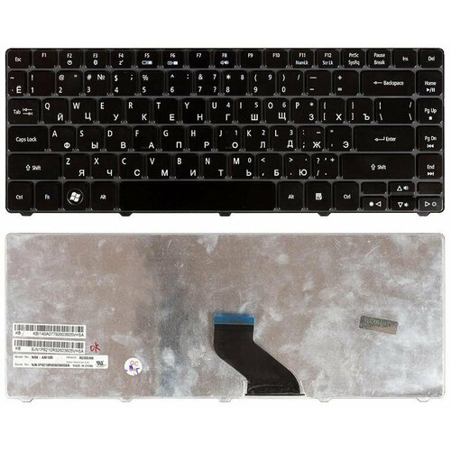 Клавиатура для ноутбука Acer Aspire 3750, Русская, черная глянцевая
