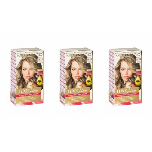 MISS MAGIC LUXE Colors Краска для волос, тон 119/7.0 Лесной орех, 108 мл, 3 упаковки /