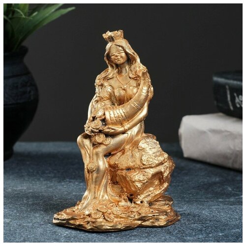 Хорошие сувениры Фигура "Богиня Фортуна с рогом изобилия" золотой, 13х8х8см