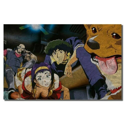 Картина интерьерная на рельефной доске, рисунок аниме ковбой Бибоп - 8144 Г