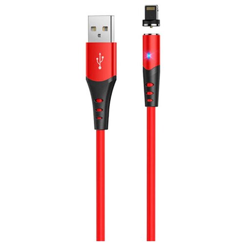 Кабель USB Lightning 8Pin HOCO X60 Honorific silicone magnetic 2.0A 1.0м красный