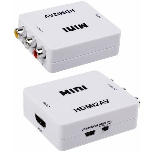 Конвертер HDMI на 3 RCA, пластик, белый REXANT