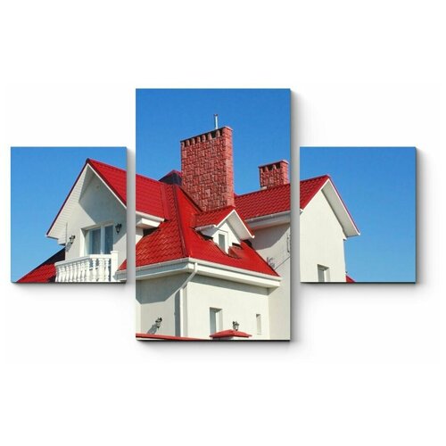 Модульная картина Дом с красной крышей100x65
