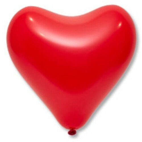 Шар латексный 12", сердце, стандарт, набор 50 шт, цвет красный
