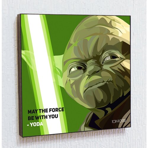 Картина постер Йода в стиле ПОП-АРТ в рамке с креплением / Звездные Войны / Star Wars / Top Poster