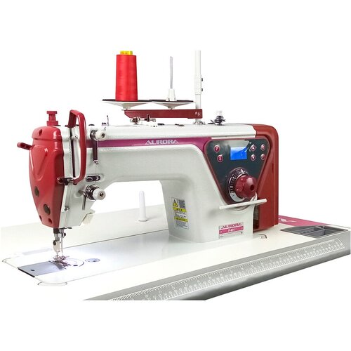 Промышленная прямострочная швейная машина Aurora F4H-ST для тяжелых тканей (c укороченным столом)