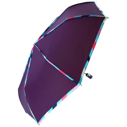 Мини-зонт Popular, автомат, 3 сложения, купол 105 см, 9 спиц, система «антиветер», чехол в комплекте, фиолетовый, бордовый
