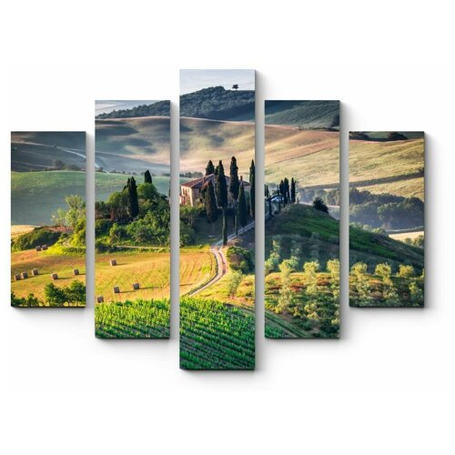 Модульная картина Тоскана, панорамный пейзаж85x68