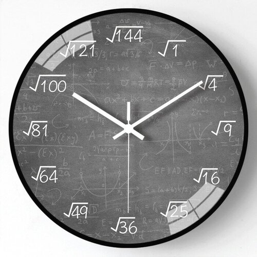 Часы настенные, серия: Интерьер, "Математические", плавный ход, d-25 см, АА