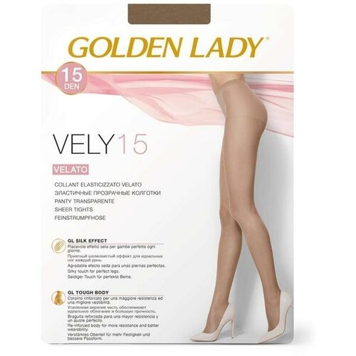 Колготки  Golden Lady Vely, 15 den, размер 3/M, бежевый, коричневый