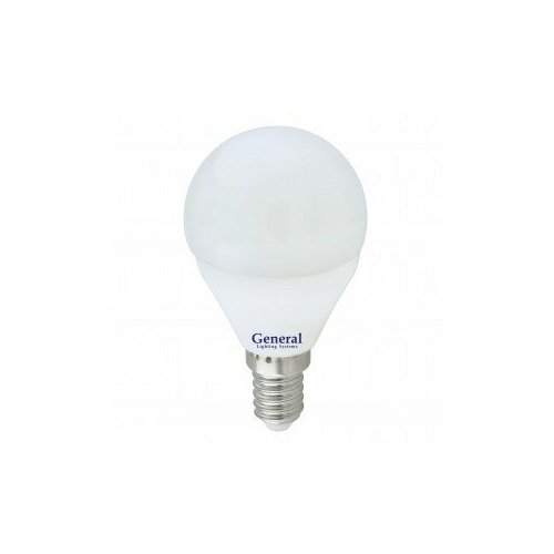 Светодиодная лампа General Шар P45 E14 10W 780lm 6500K 6K 45х80 пластик/алюм GLDEN-G45F-10-230-E14-6500, 683500