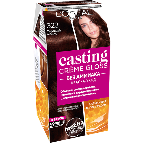 Loreal Краска-уход для волос без аммиака Casting Creme Gloss 323 Черный шоколад 1 шт