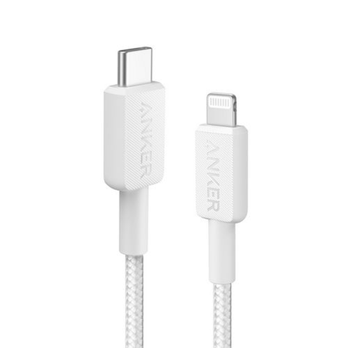 Кабель Anker 322 USB-C на Lightning в оплетке 0.9м (A81B5H21) белый