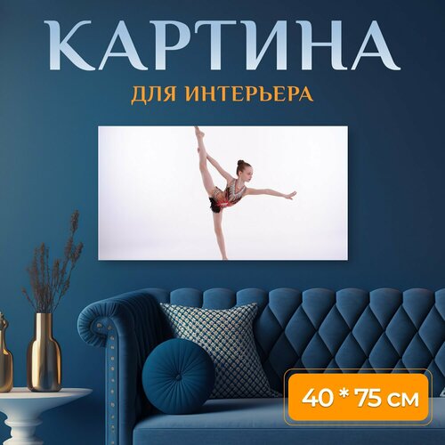 Картина на холсте "Баланс, упражнение, балет" на подрамнике 75х40 см. для интерьера