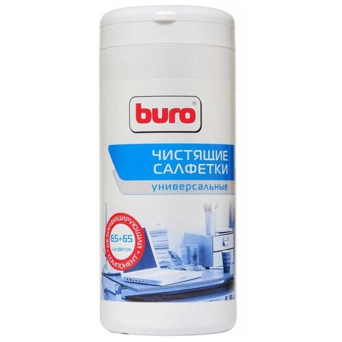 Салфетки BURO BU-Tmix универсальные туба 65шт влажных + 65шт сухих
